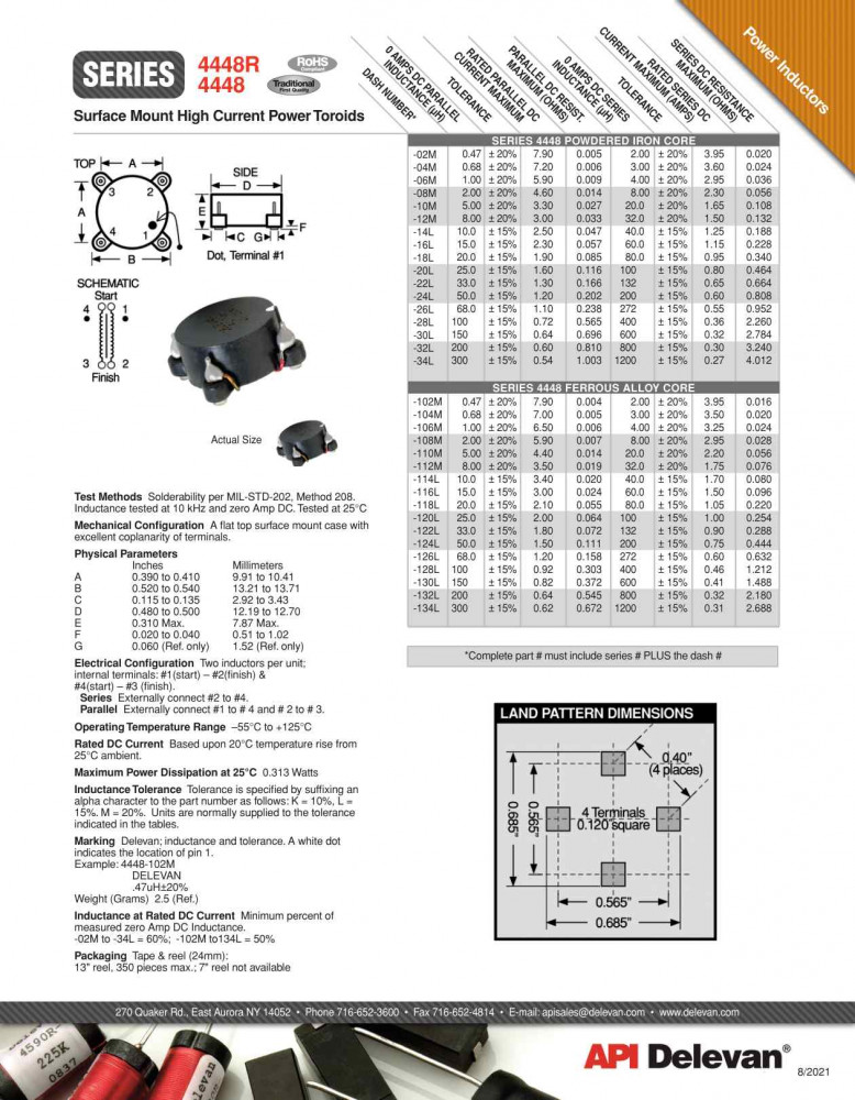 API Delevan Series 4448 technical document preview
