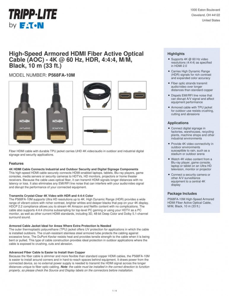 P568FA-10M technical document page 1