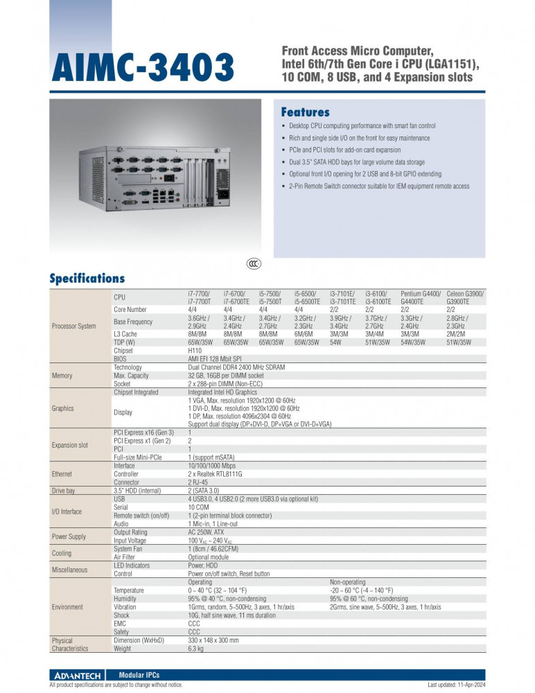 AIMC-3403 technical document page 1