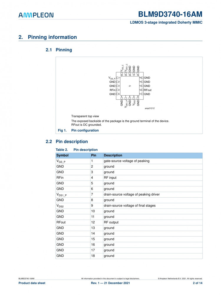 BLM9D3740-16AM datasheet page 2