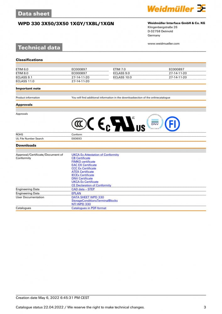 WPD 330 technical document page 3