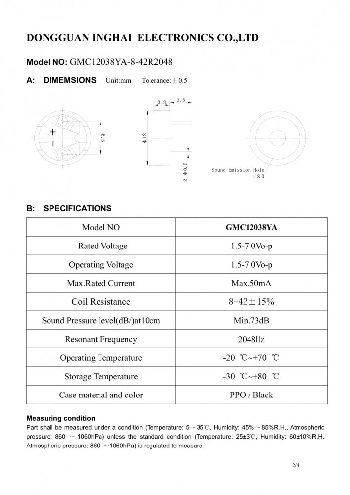 GMC12038YA-30R2048 specification page 2