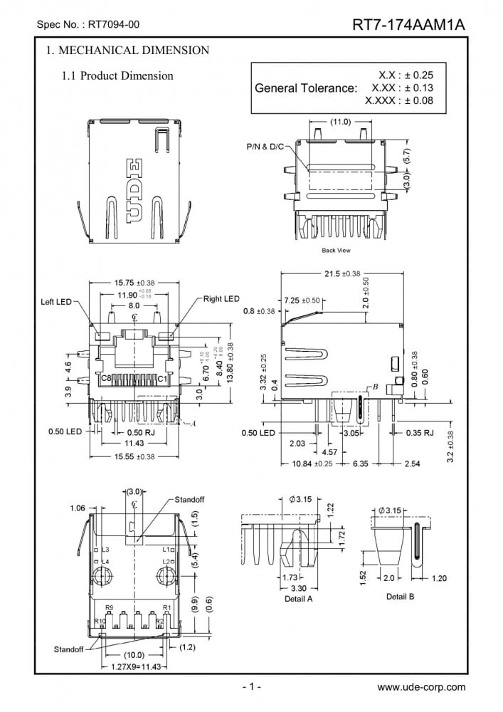 RT7-174AAM1A mechanical drawing page 2