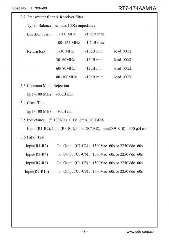 RT7-174AAM1A LED and electrical data page 8
