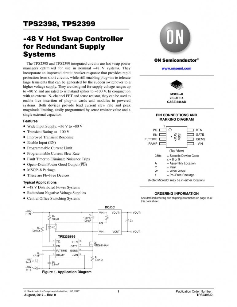 TPS2399DMT7G datasheet page 1