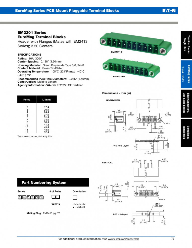 EATON EM2201 Series technical document page