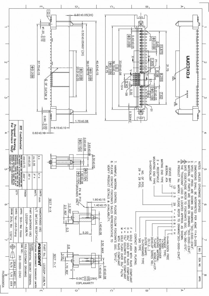 FOXCONN LD2529H-A08L6H technical document page 1