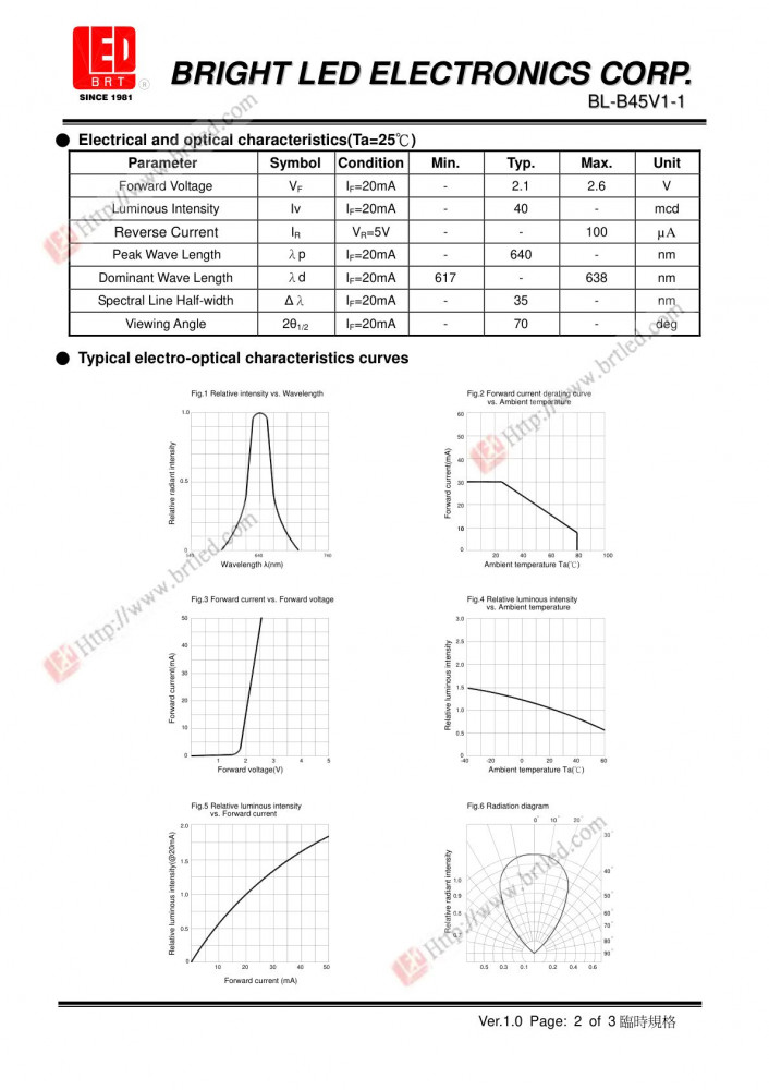 BL-B45V1-1 datasheet page 2 preview