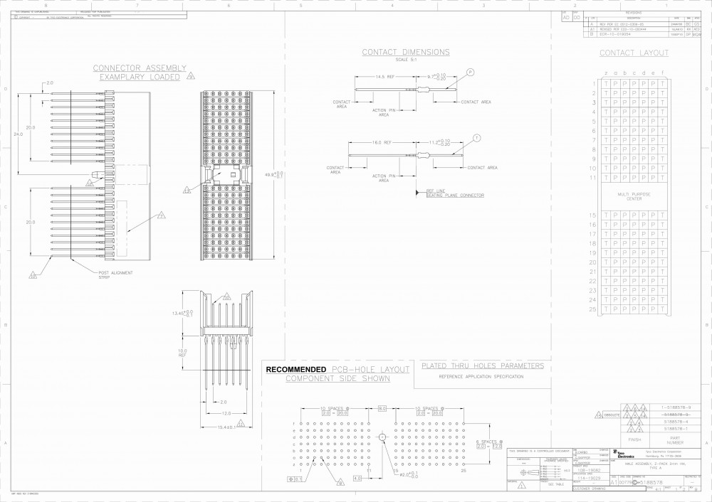 TE Connectivity 5188578-1 technical drawing page 1