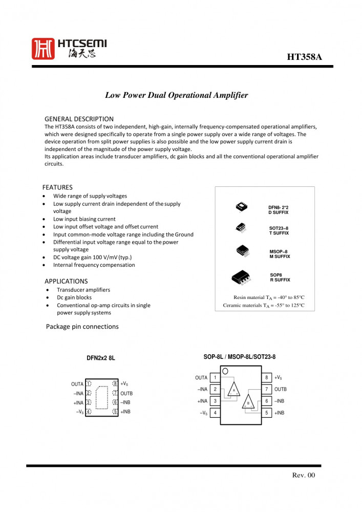 HT358ARDZ datasheet page 1