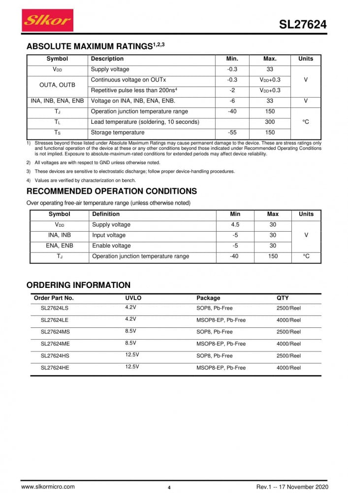 SL27624MS datasheet page 4