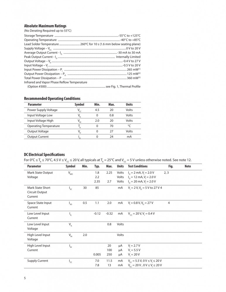 HCPL-4100-500E datasheet page 5