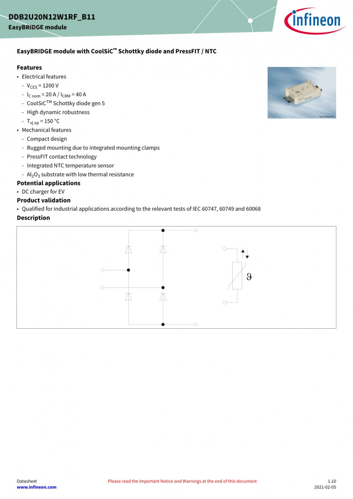 Infineon datasheet page 1