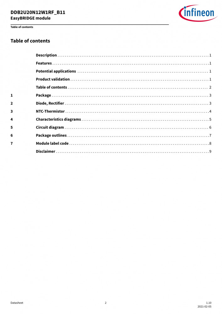 Infineon datasheet page 2