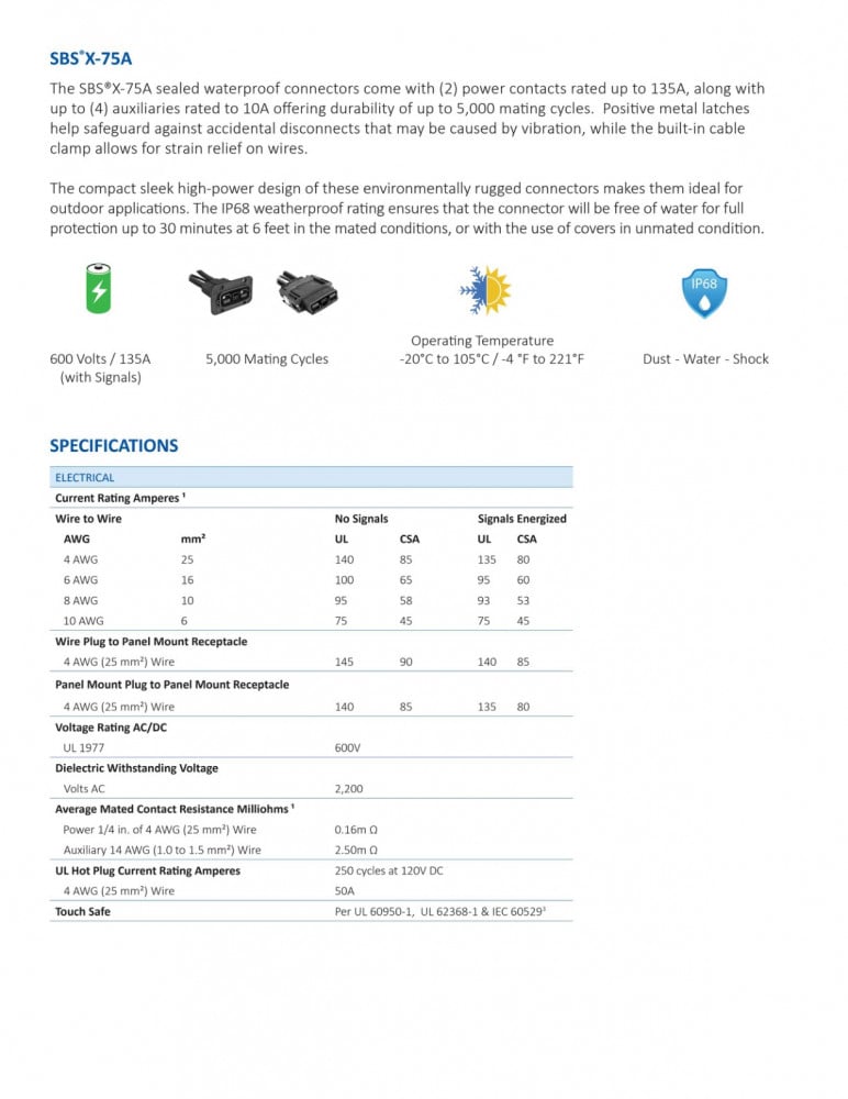 Anderson Power SBS X-75A document page 2
