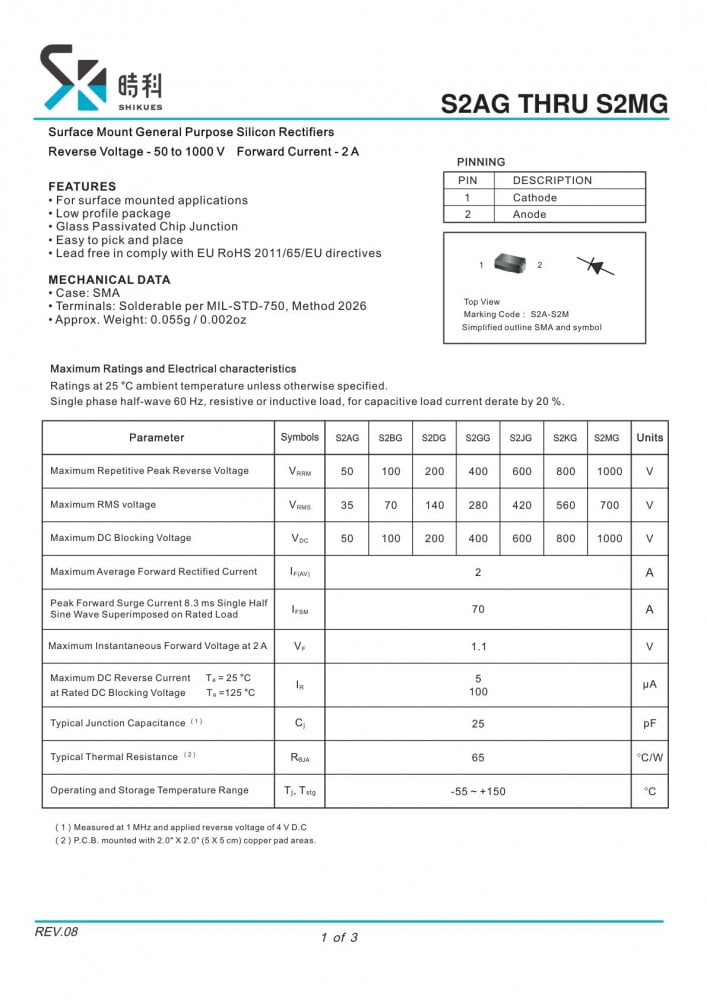 S2BG datasheet page 1