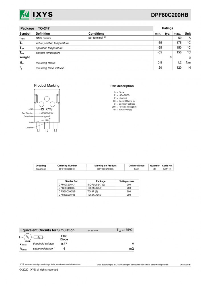 DPF60C200HB datasheet page 3