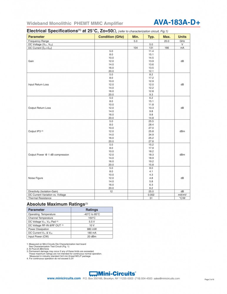 AVA-183A-D+ datasheet page 3