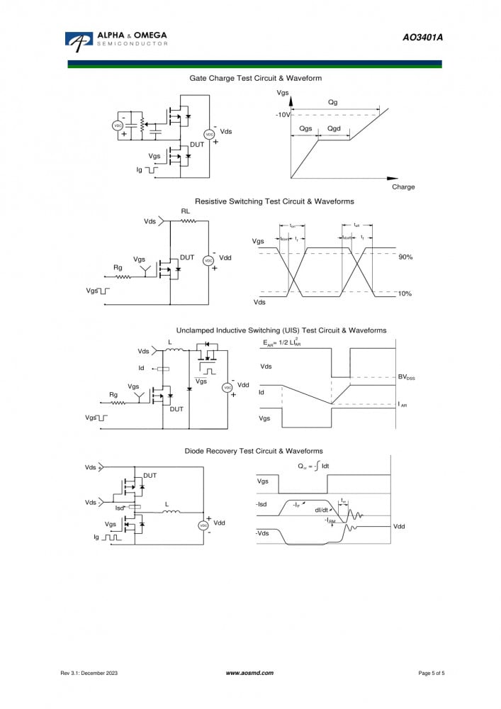 AO3401A datasheet page 5