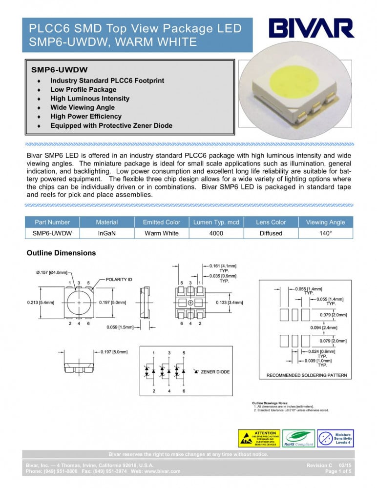 SMP6-UWDW datasheet page 1
