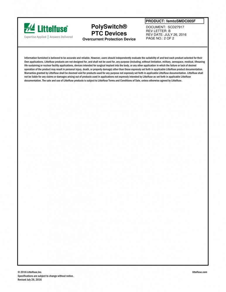 FEMTOSMDC005F-2 technical specification page 2