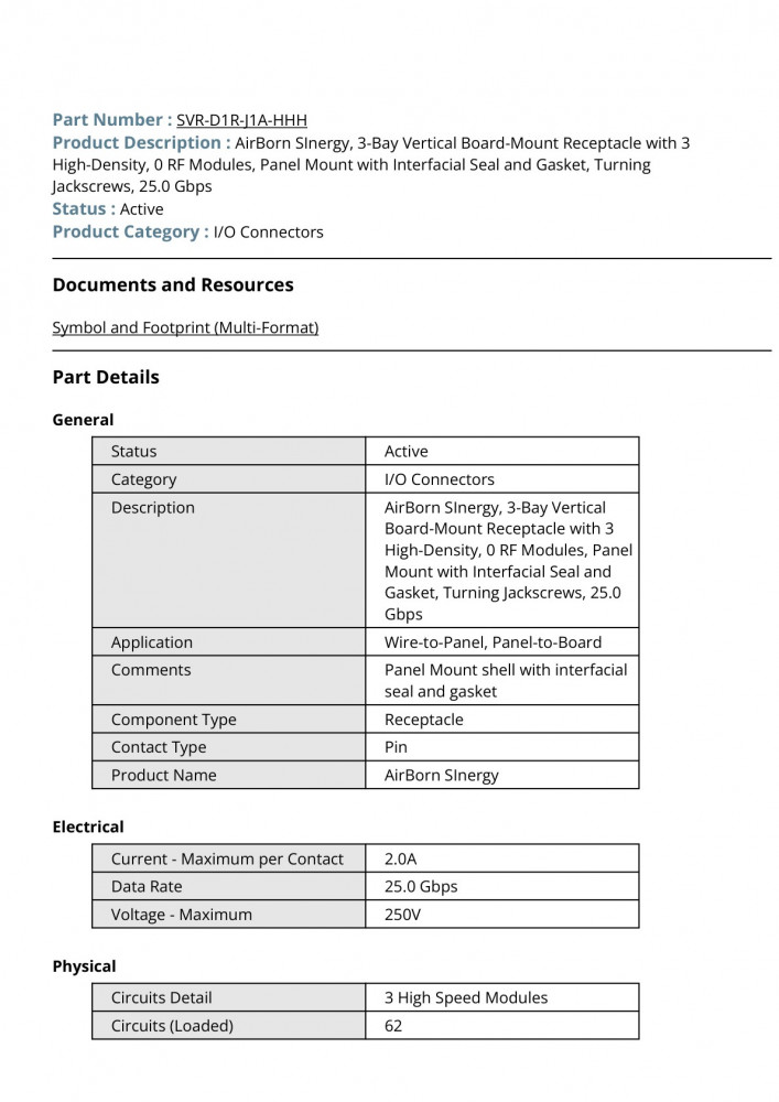SVR-D1R-J1A-HHH technical document preview, page 1