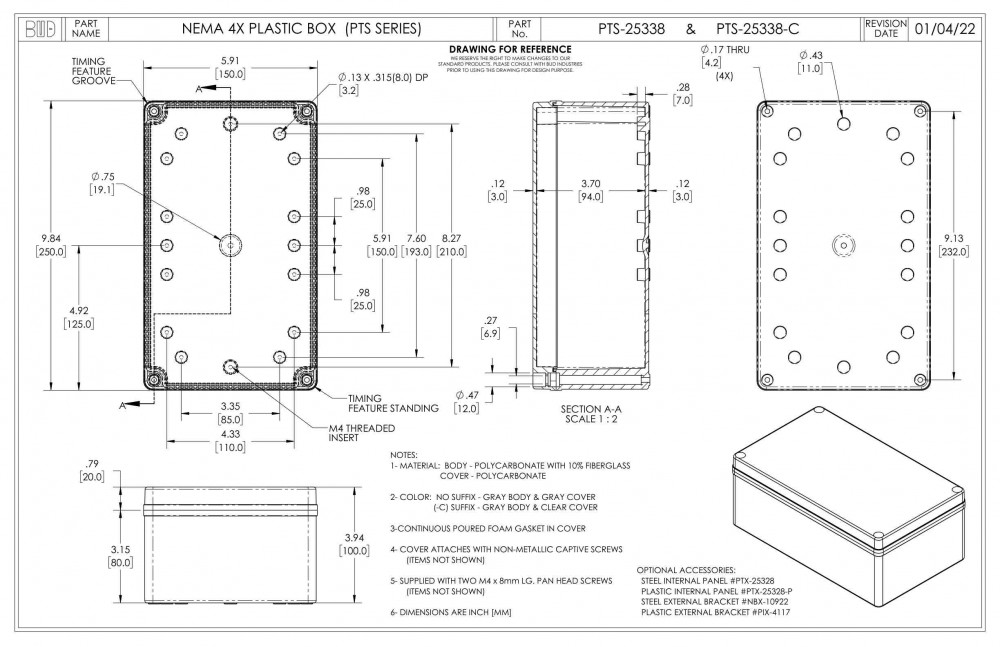 PTS-25338-C product drawing preview