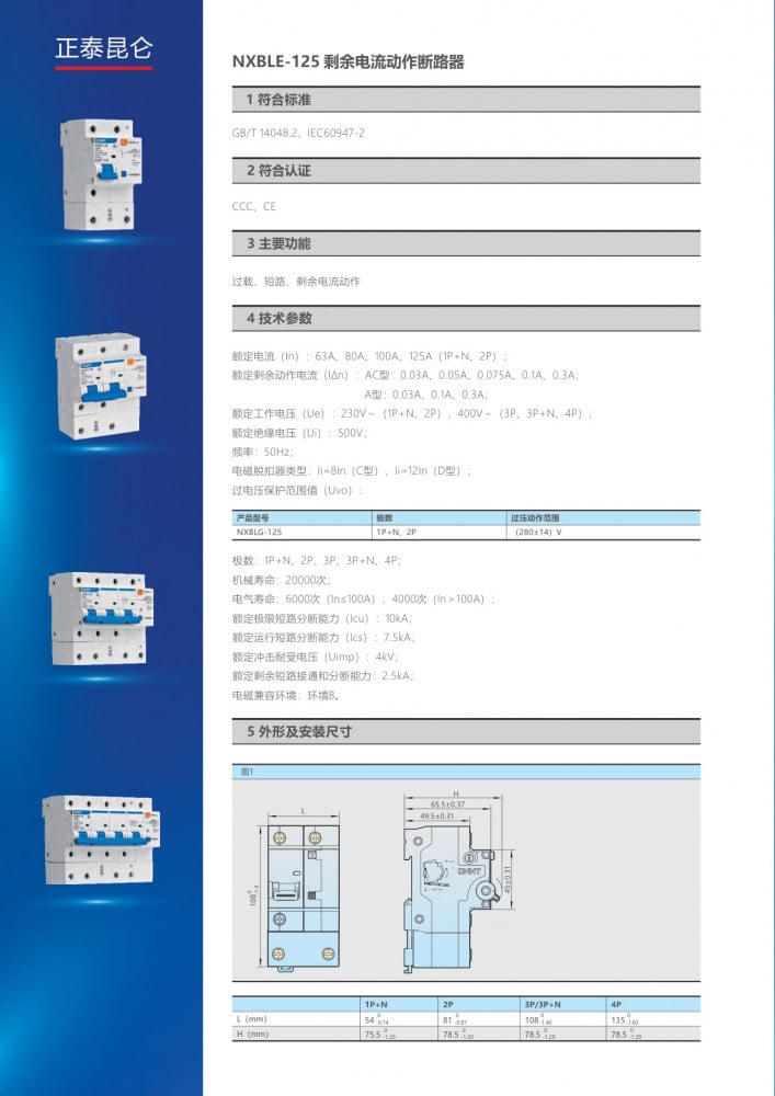 NXBLE-125 technical document page