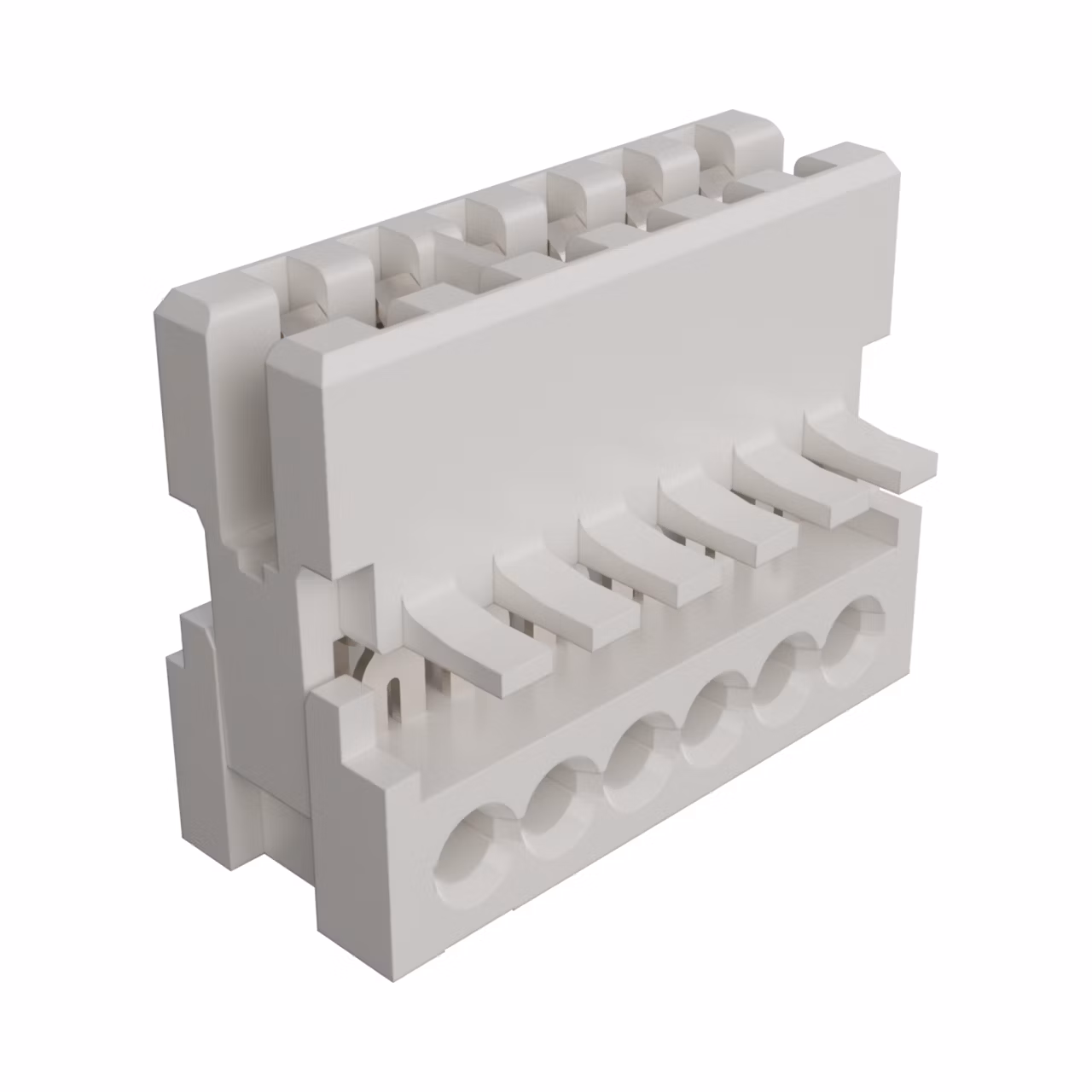 Appli-Mate RAST 2.5 IDT Housing, 2.50mm Pitch, Direct/Indirect, Female, 6 Circuits, All Position Keys Removed, Polarizing Rib Between Circuits 2 and 3 for sale