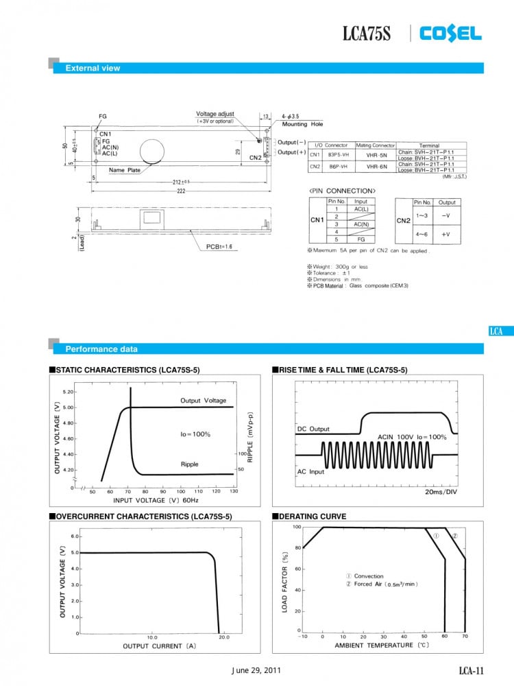 Cosel LCA series datasheet page 10
