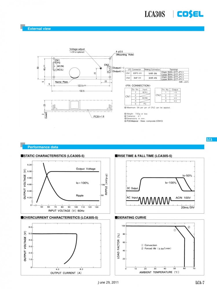 Cosel LCA series datasheet page 6