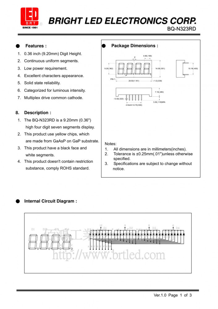 BQ-N323RD datasheet page 1