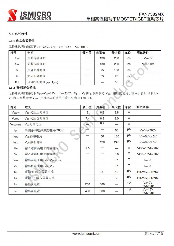 FAN7382MX datasheet page 4