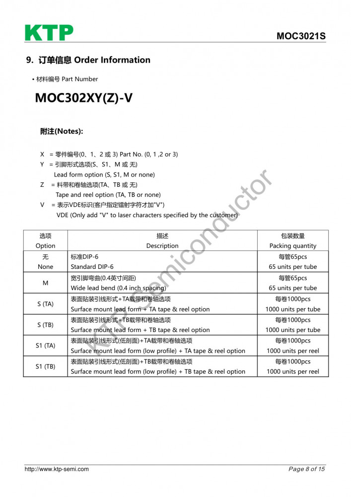MOC3021S datasheet page 8