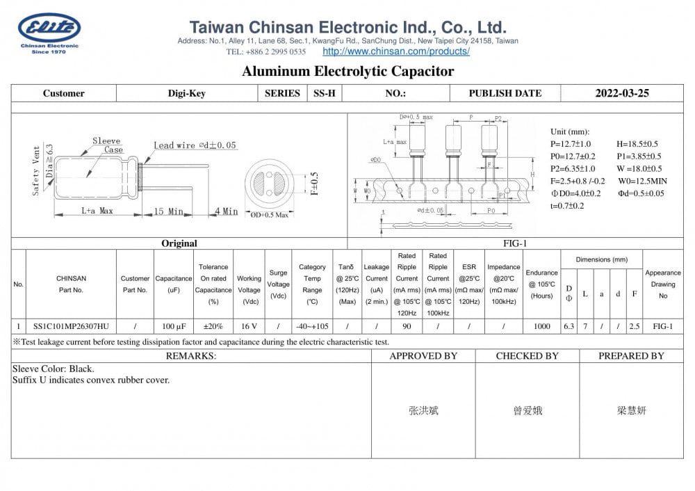 Chinsan SS-H datasheet page 2