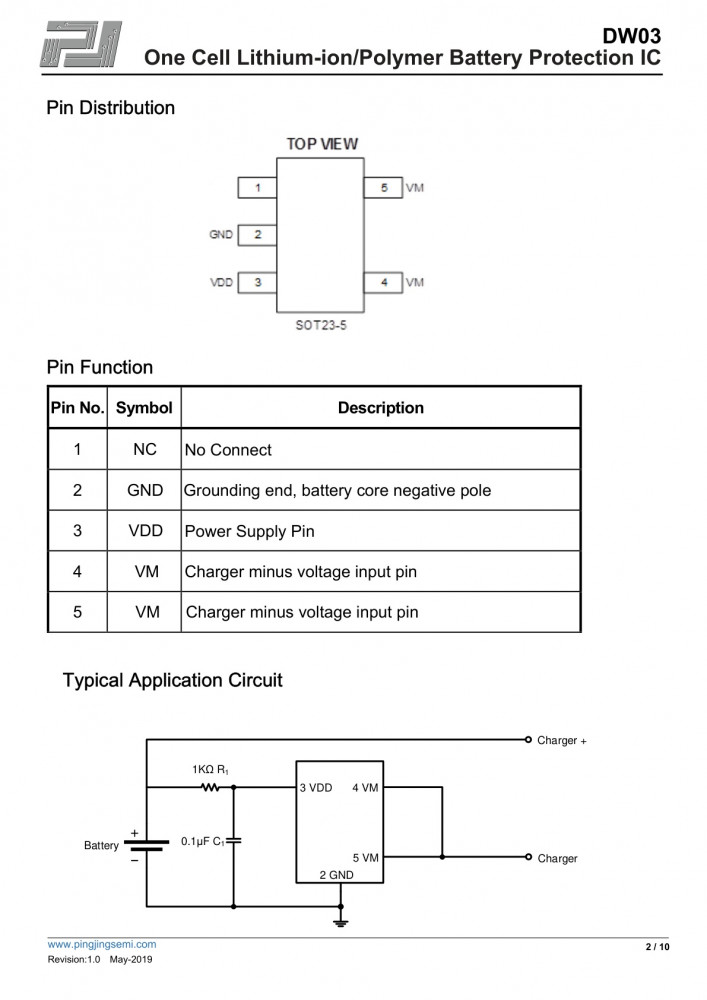 DW03 datasheet page 2