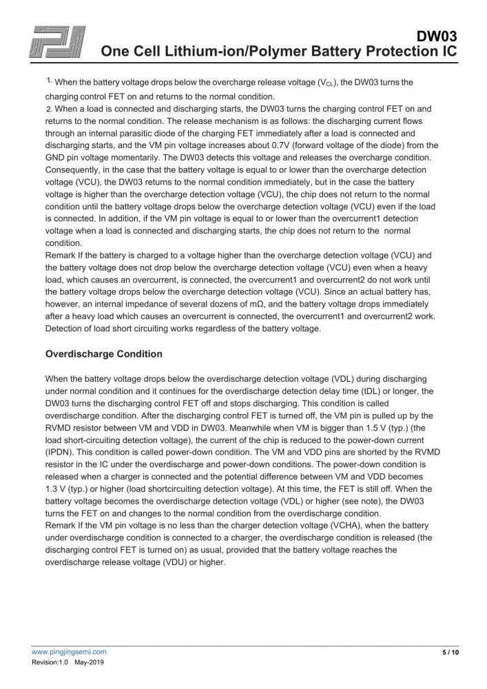 DW03 datasheet page 5