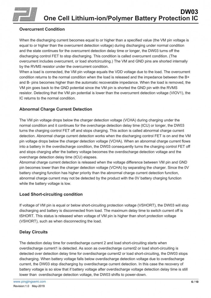 DW03 datasheet page 6