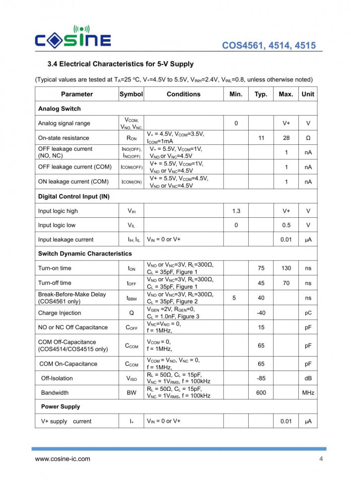 COS4514TR datasheet page 4