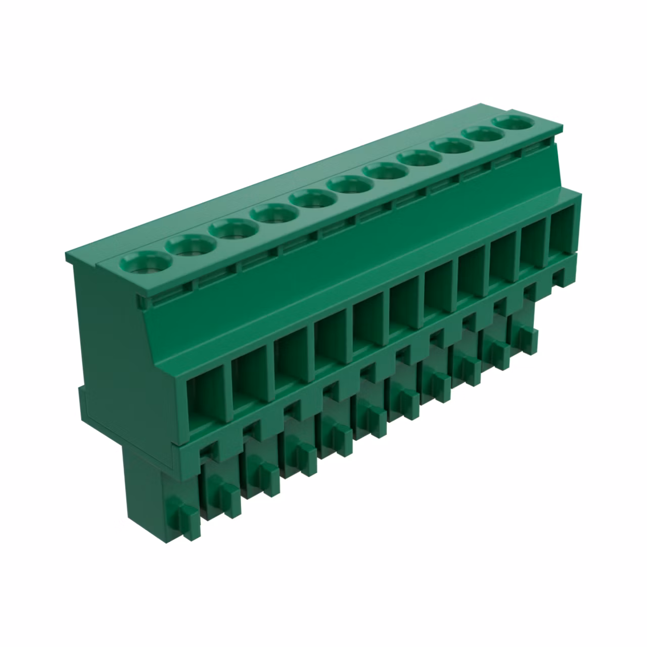 3.50mm Pitch Eurostyle Vertical Plug, Front Wire Entry, Green Housing, Gold (Au) Plated, 11 Circuits for sale