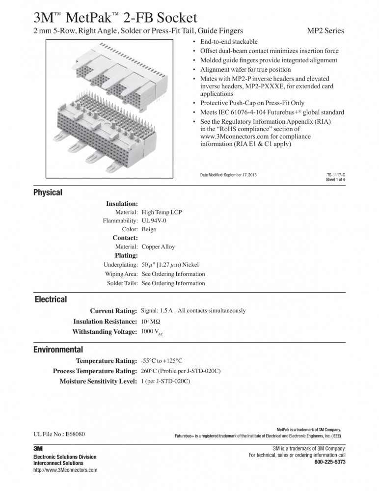3M MP2-S030G-51M1-C-KR technical document page 1
