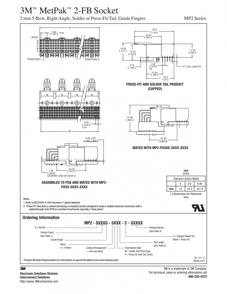 3M MP2-S030G-51M1-C-KR technical document page 2