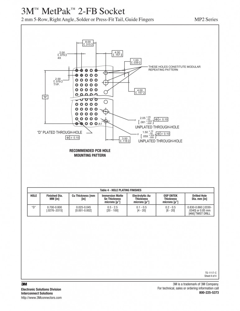 3M MP2-S030G-51M1-C-KR technical document page 4