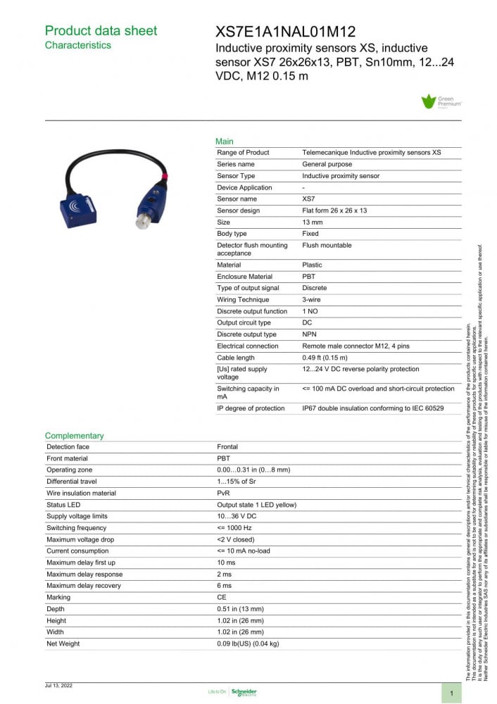 XS7E1A1NAL01M12 documentation page 1