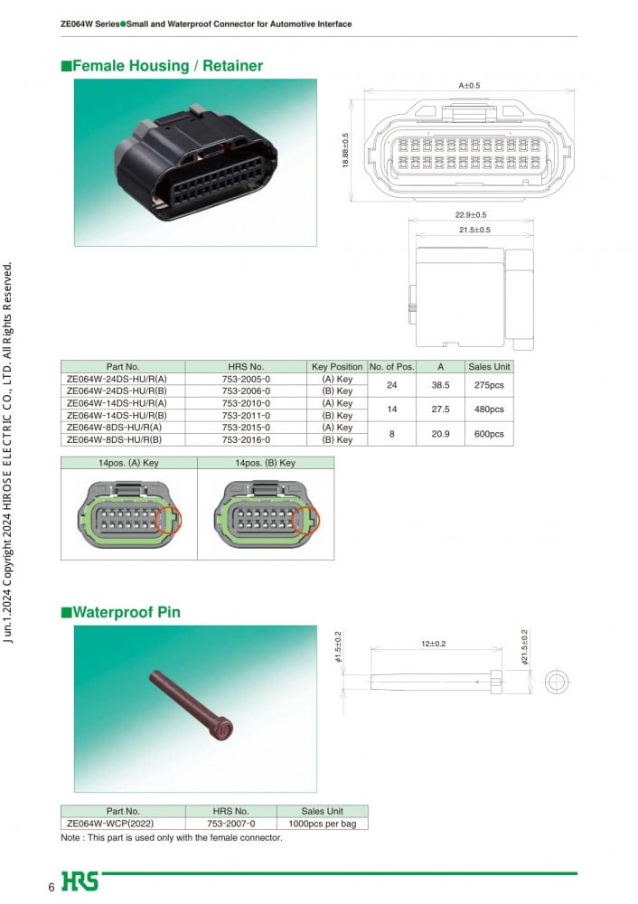 HRS ZE064W technical document page 6