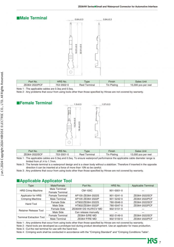 HRS ZE064W technical document page 7
