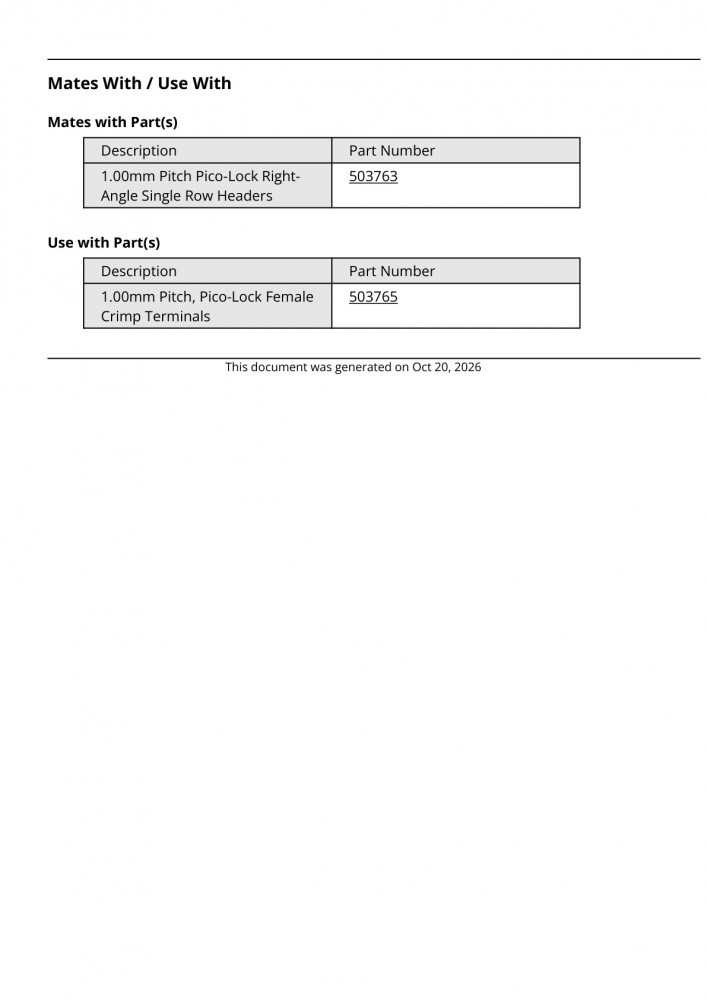 Product document image 3 for MOLEX 5037640601