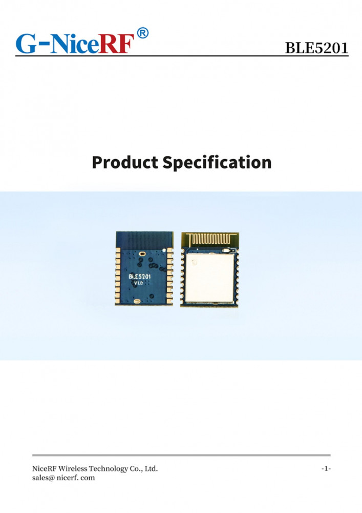 BLE5201 specification page 1