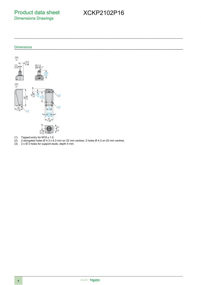 XCKP2102P16 product documentation page 4