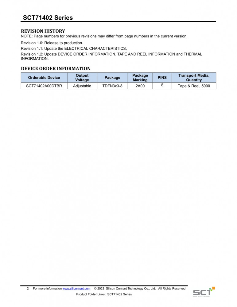 SCT71402 datasheet page 2